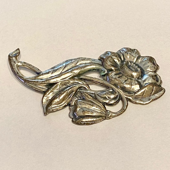 Jewelry | Vintage Sterling Silver Flower Brooch | Poshmark